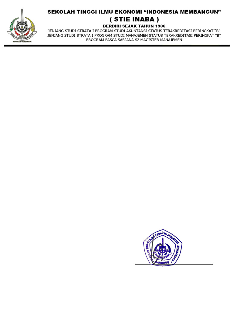 Permohonan Magang STIE INABA 2021 | PDF