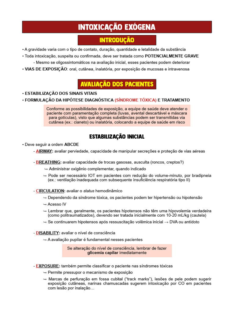 Intoxicação exógena | PDF | Depressão | Opioide