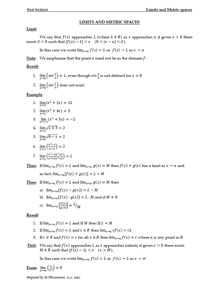 PG - Real - 4 - Limit & Metric - 33 - 37 | PDF | Monotonic Function | Limit (Mathematics)