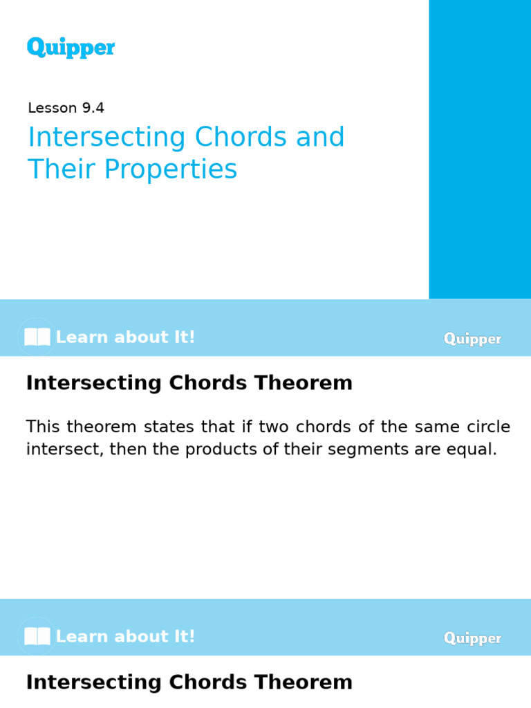 Geometry: Intersecting Chords | PDF | Circle | Angle