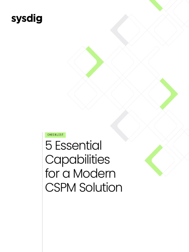 5 Essential Capabilities for Modern Cspm Solution | PDF | Computer Security | Security