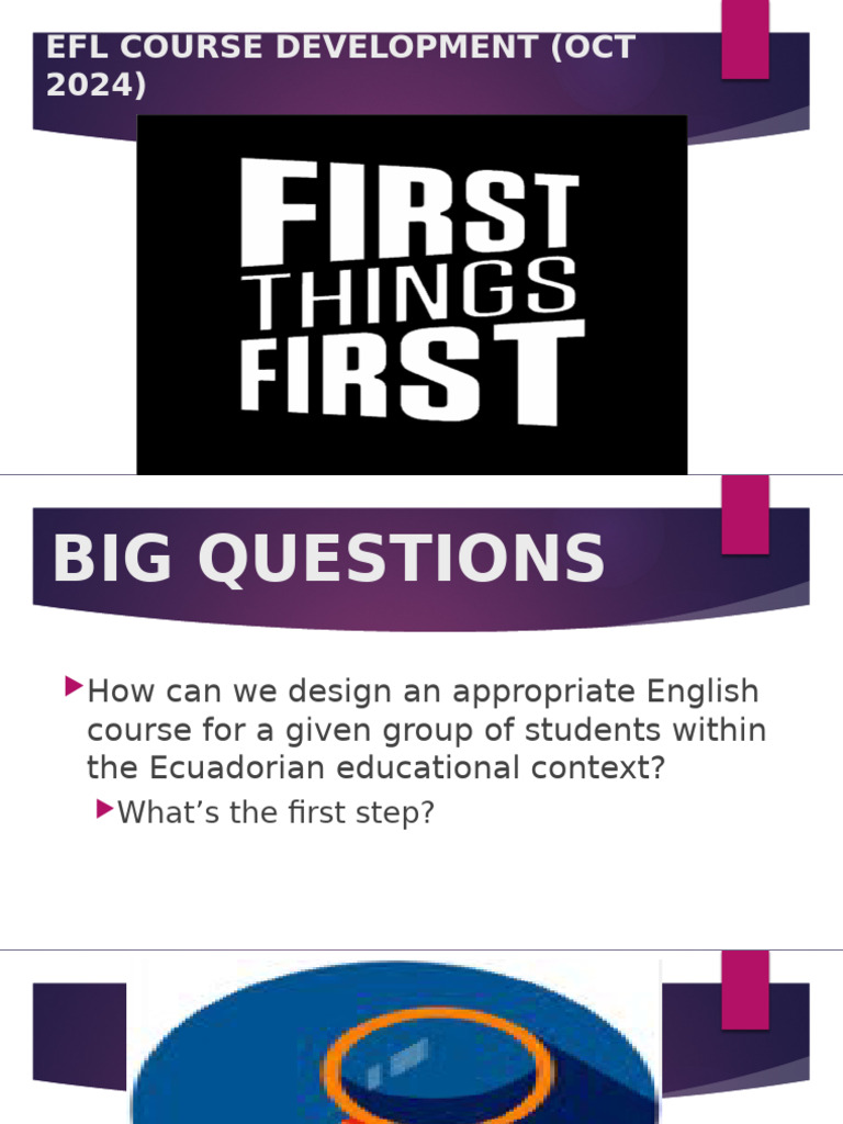 EFL Course Development Needs Analysis for Language Course Design | PDF ...