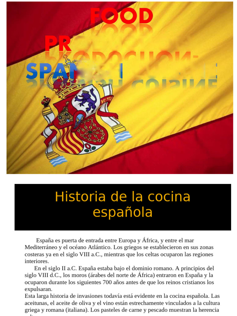 Historia y Platos de la Cocina Española | PDF | Cocina española | Cocina