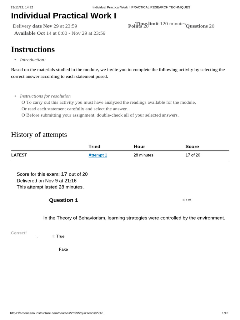 Individual Practical Work I - PRACTICAL RESEARCH TECHNIQUES | PDF ...
