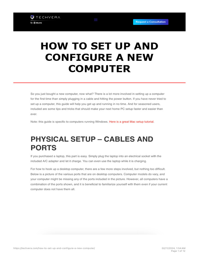 How To Set Up and Configure A New Computer | PDF | Antivirus Software ...