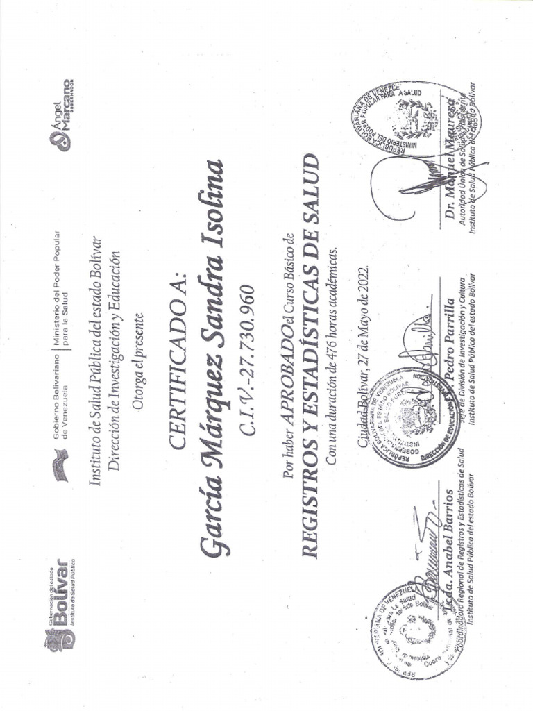 Certificado Sandra García | PDF