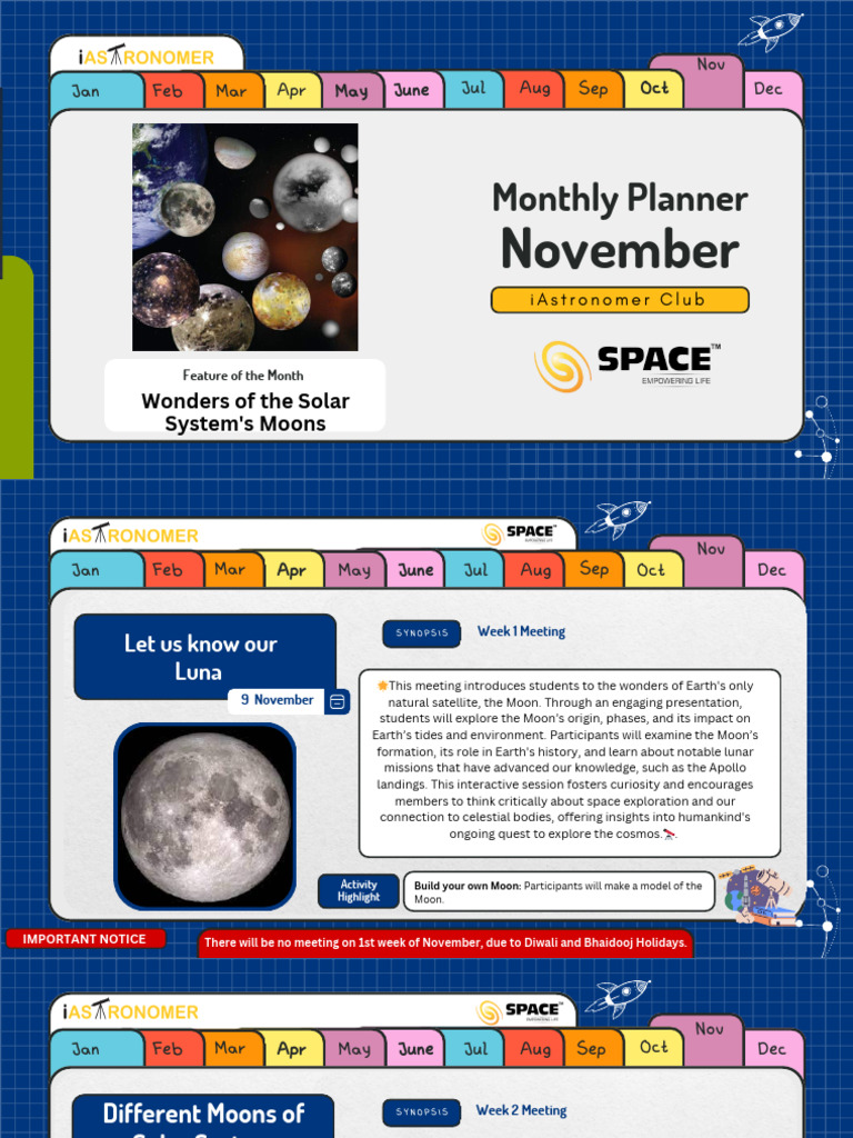 Sr. IAstronomer November 2024 Planner | PDF | Europa (Moon ...