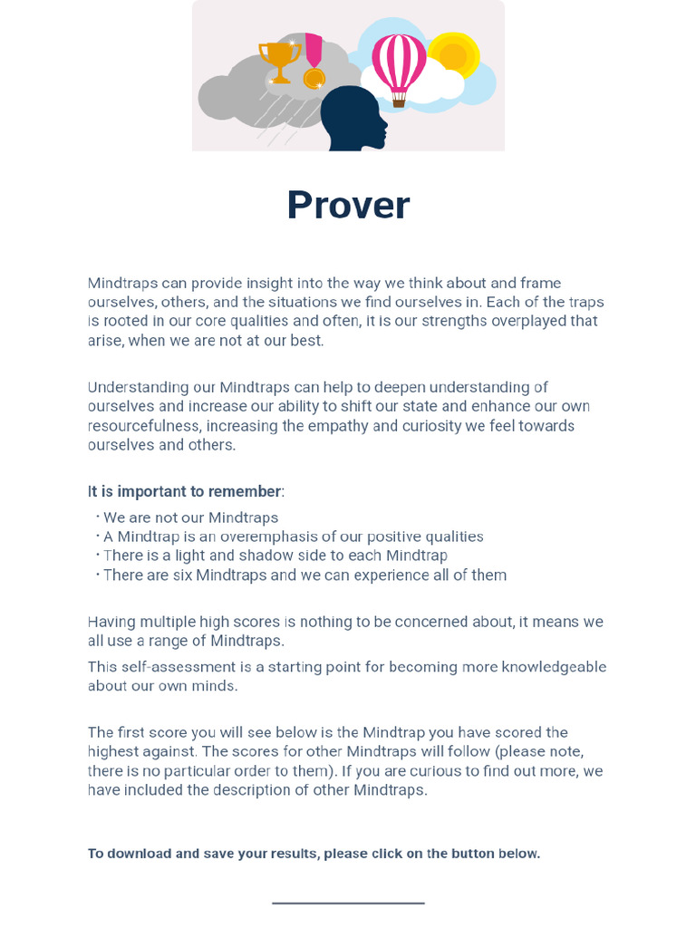 Mindtraps Self Assessment | PDF