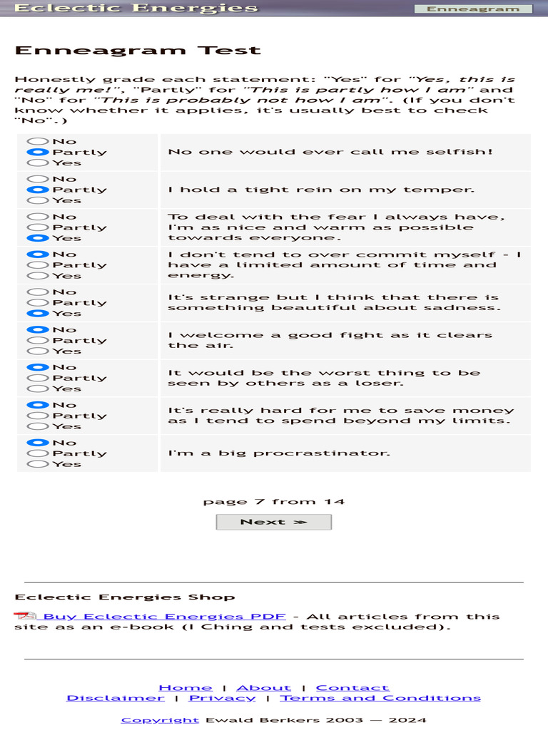Enneagram Test | PDF