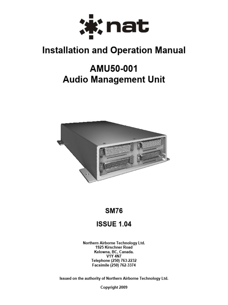 AMU 50 Installation Manual | PDF | Microphone | Headphones