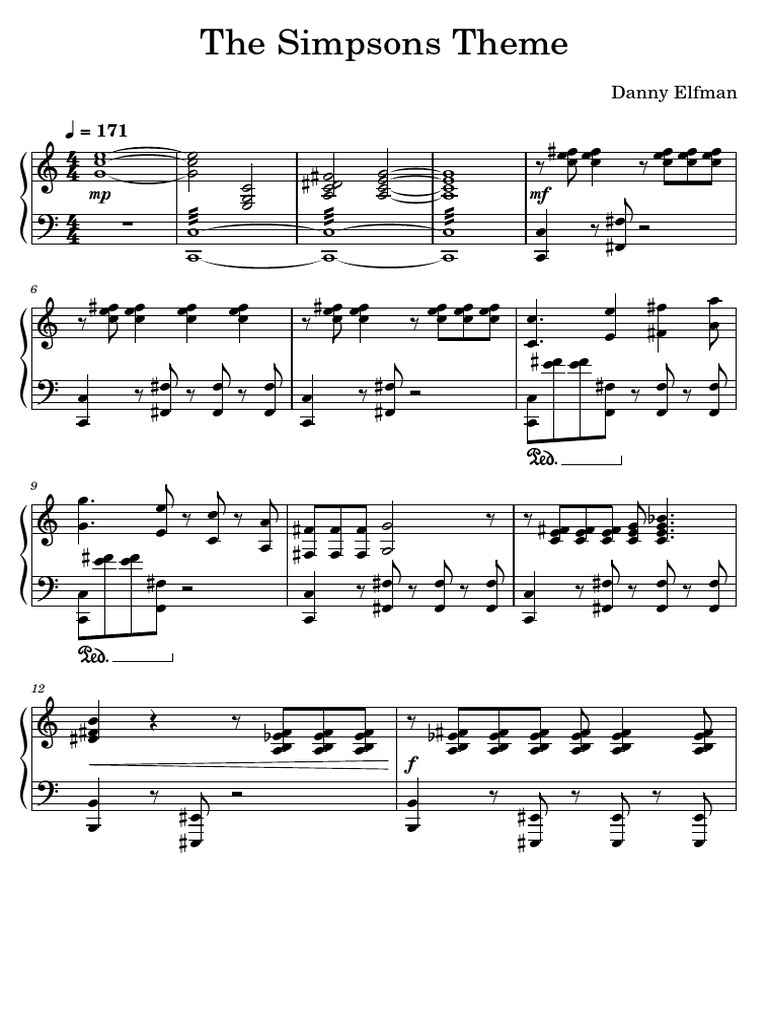 The Simpsons Theme by Danny Elfman | PDF