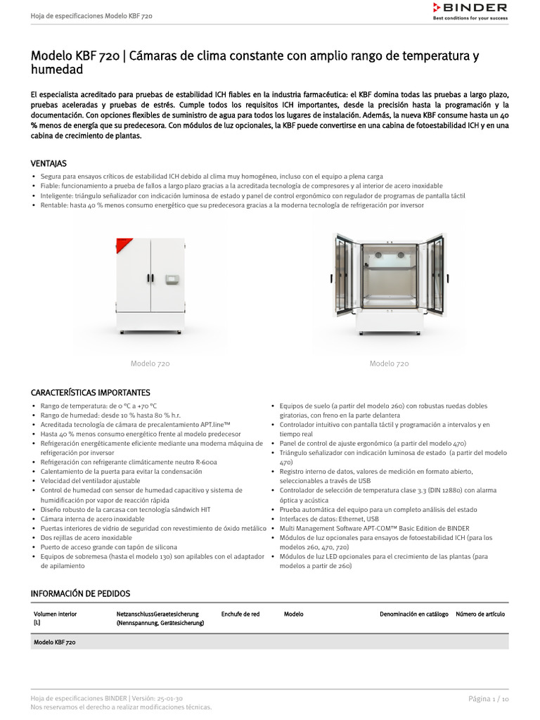Data Sheet Model KBF 720 Es | PDF | Calibración | Temperatura