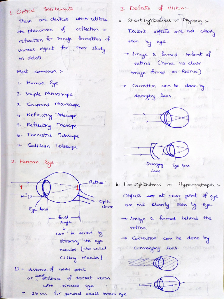 Optical Instruments Notes by PVS | PDF