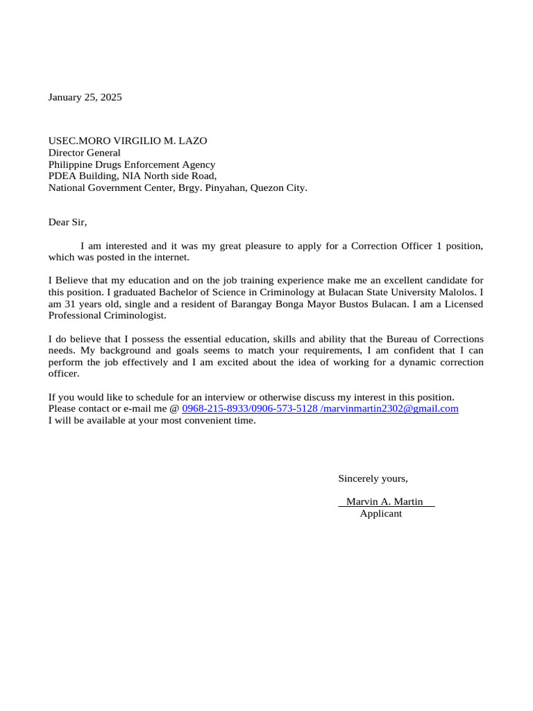 Correction Officer Job Application | PDF