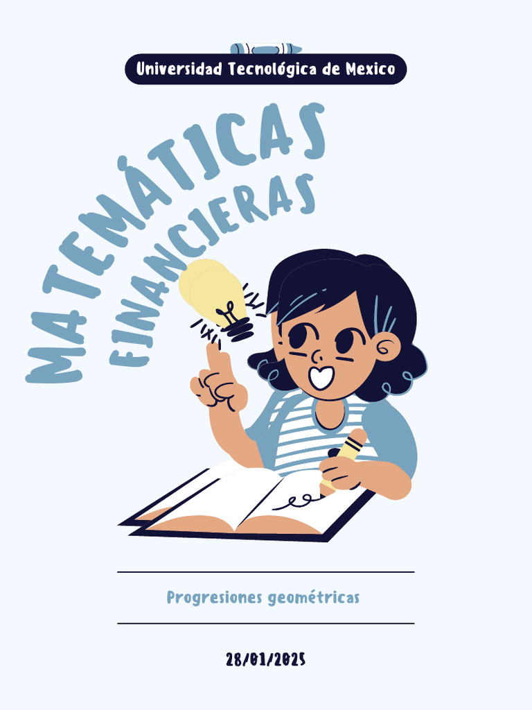 Documento A4 Portada Proyecto Matemáticas Ilustrado Azul PDF | PDF