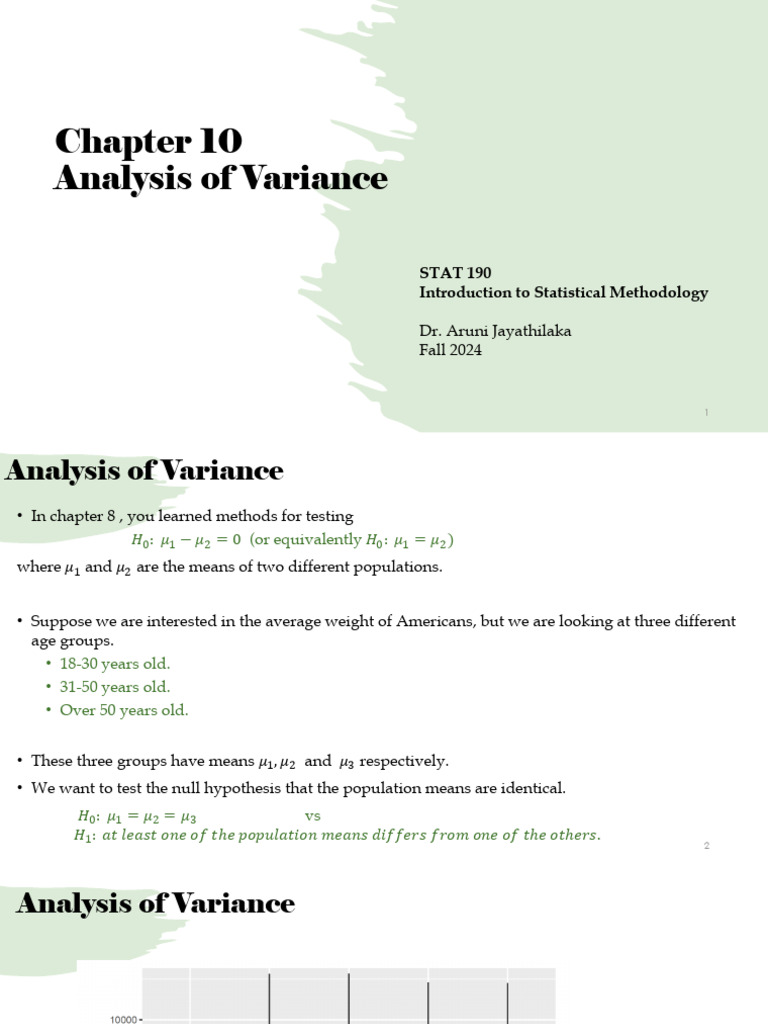Chapter10 - ANOVA - Student | PDF | Analysis Of Variance | P Value