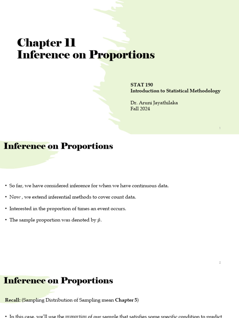 Chapter11 - Inf - Proportions - Student | PDF | Sample Size ...
