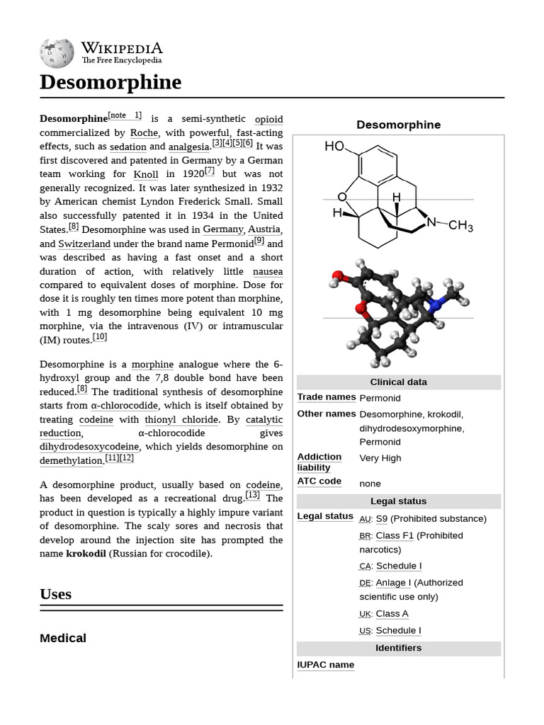 Desomorphine | PDF | Pharmacology | Psychoactive Drugs