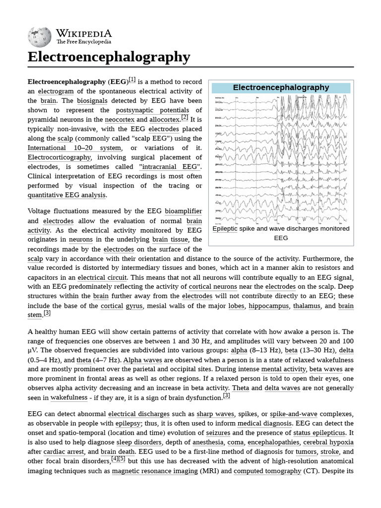 Electroencephalography | PDF | Electroencephalography | Neural Oscillation