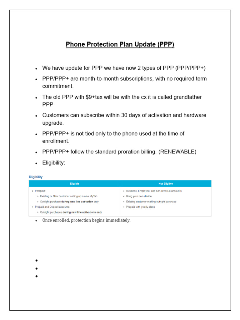 Phone Protection Plan Options Update | PDF
