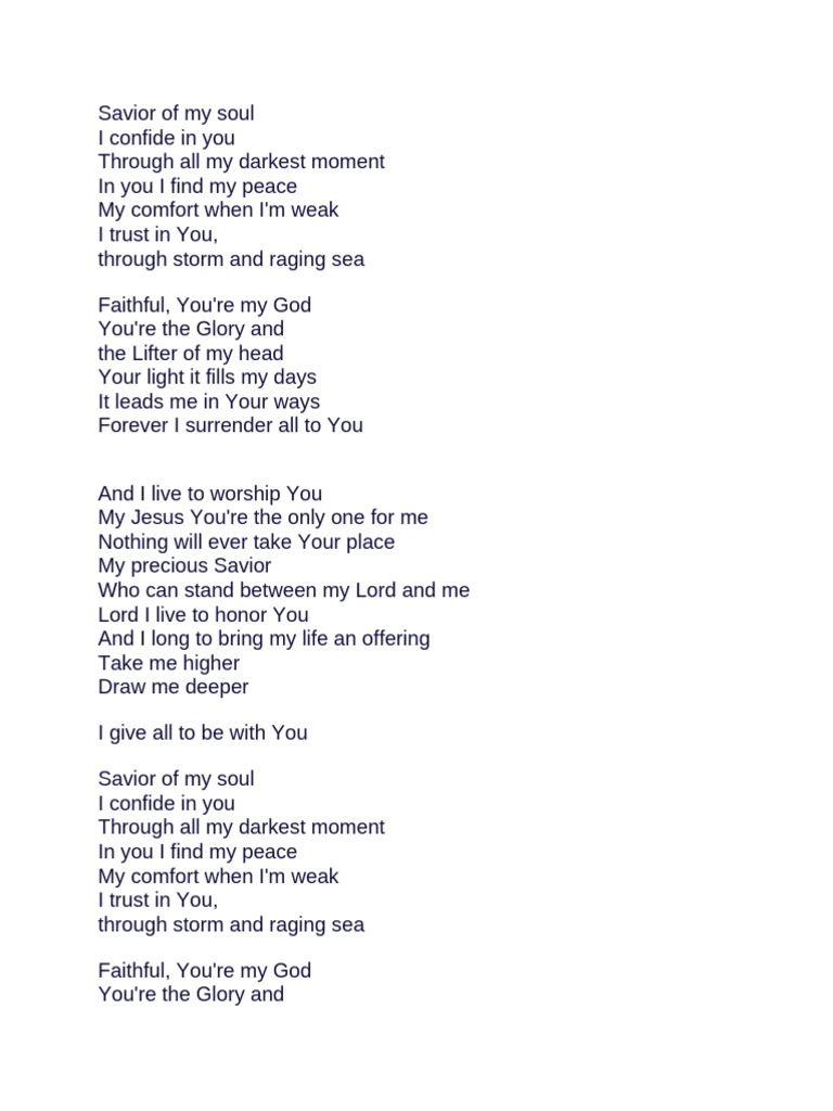 Savior of My Soul | PDF