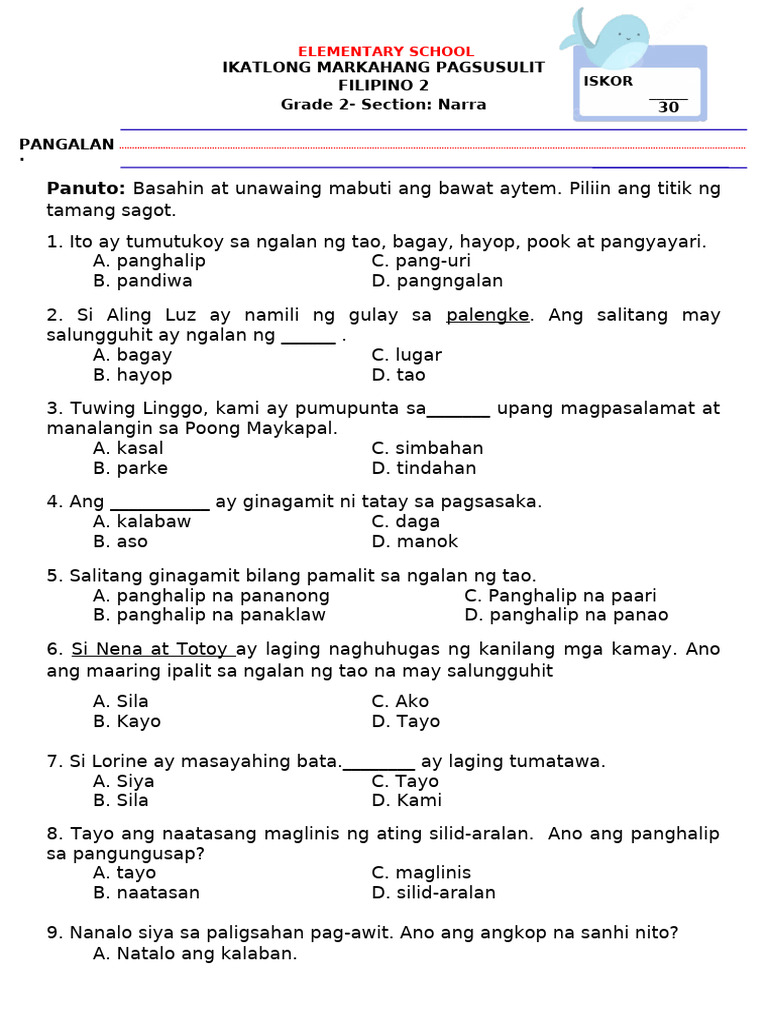 Q3-PT-FILIPINO-2-WITH-TOS-AND-AK | PDF