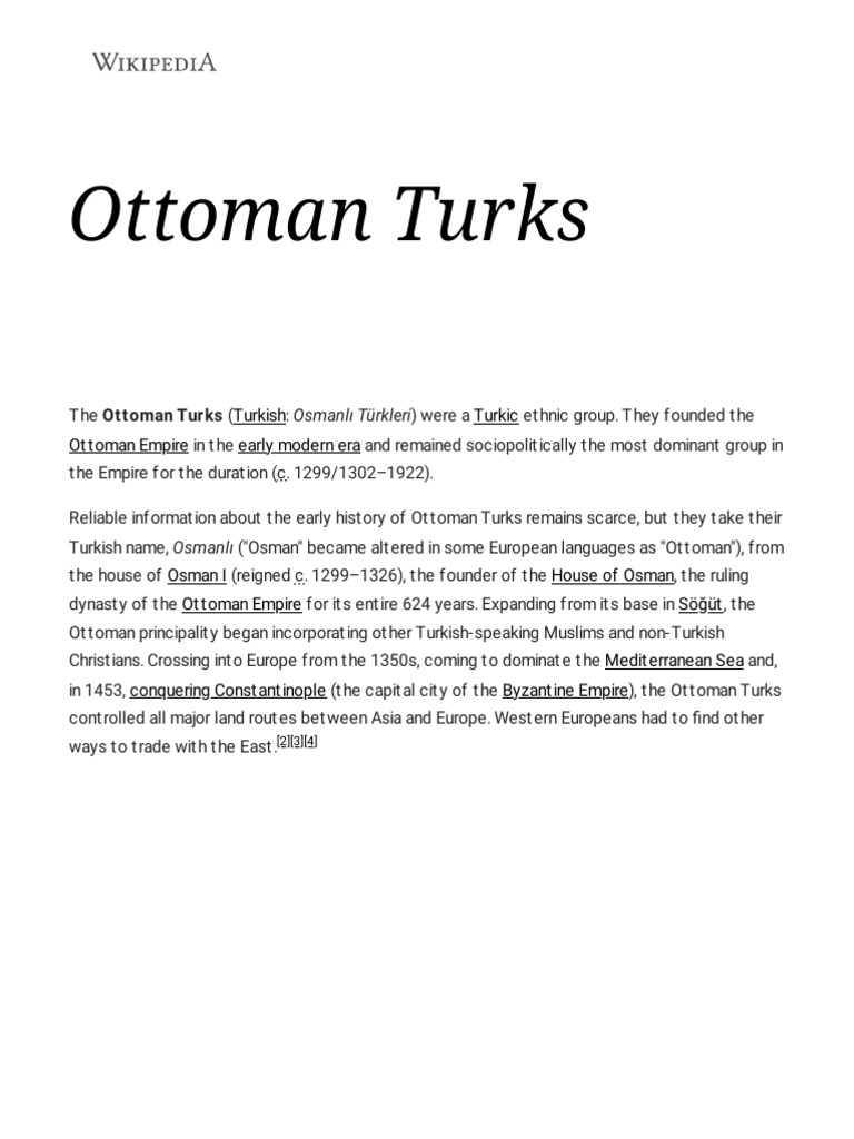 History of the Ottoman Turks | PDF | Ottoman Empire | Politics Of The ...