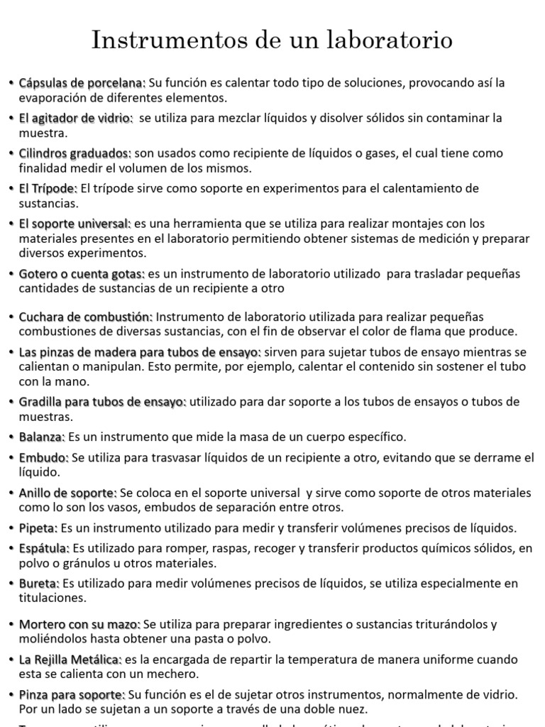 Instrumentos de Un Laboratorio | PDF