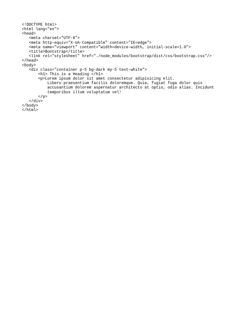 Bootstrap HTML Template Example | PDF