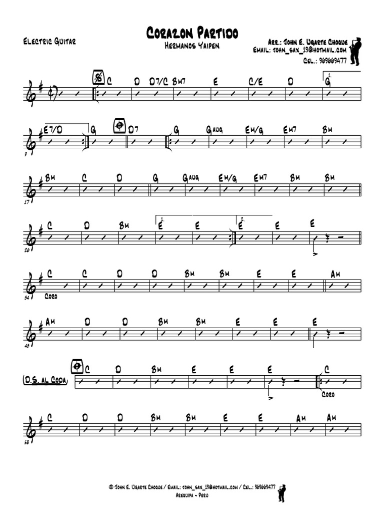 Corazon Partido - Electric Guitar | PDF