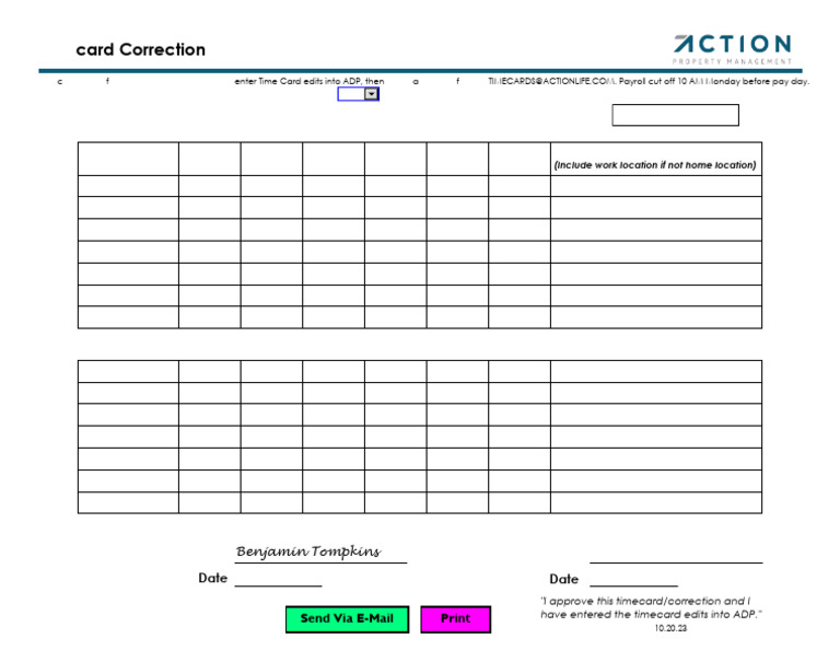Timecard Correction 8 24 | PDF