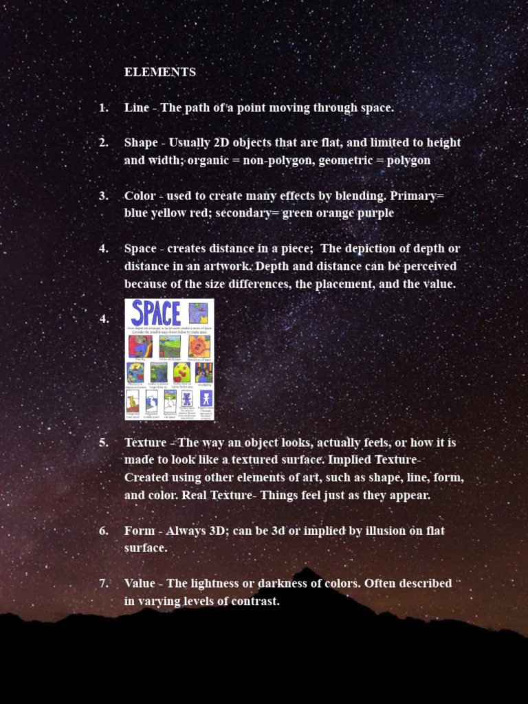 Art Final Exam Study Guide | PDF | Color | Shape