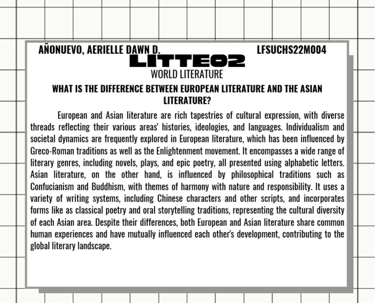 World Literature - Pre-Test 9 | PDF