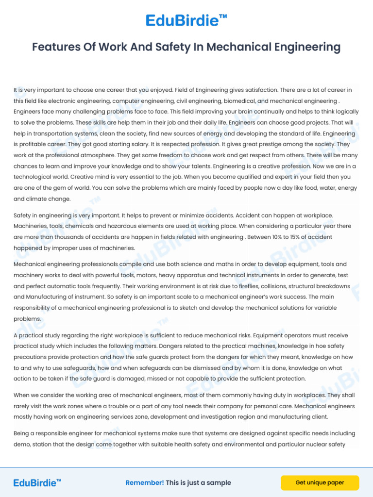 Mechanical Engineering Safety Guide | PDF | Engineering | Engines