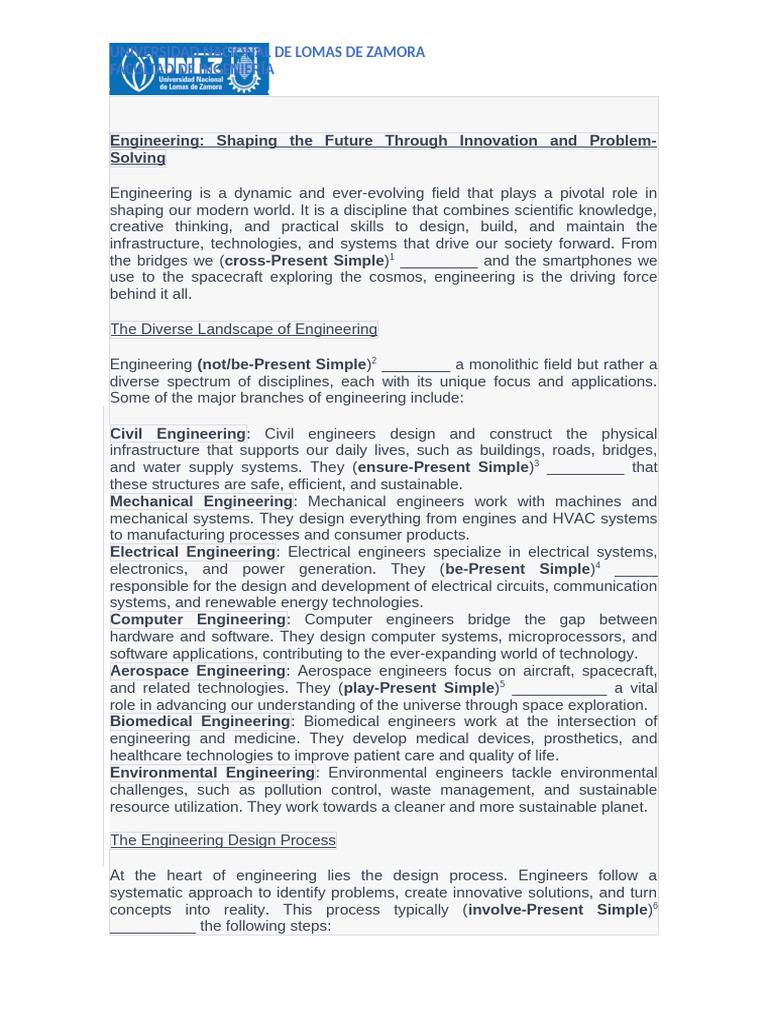 Engineering Shaping The Future TASK | PDF | Engineering