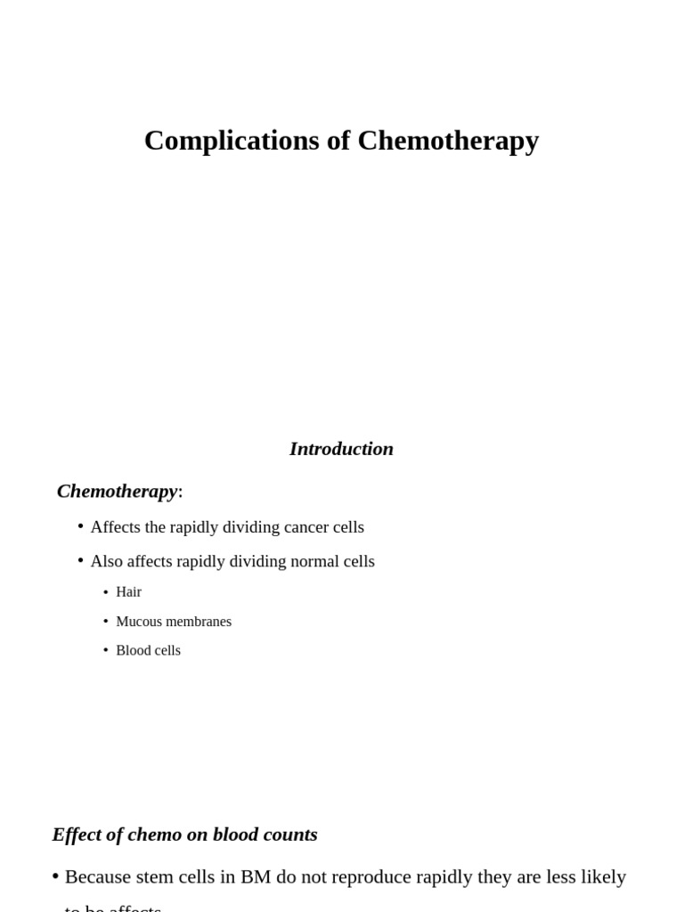 Complications of Chemotherapy | PDF
