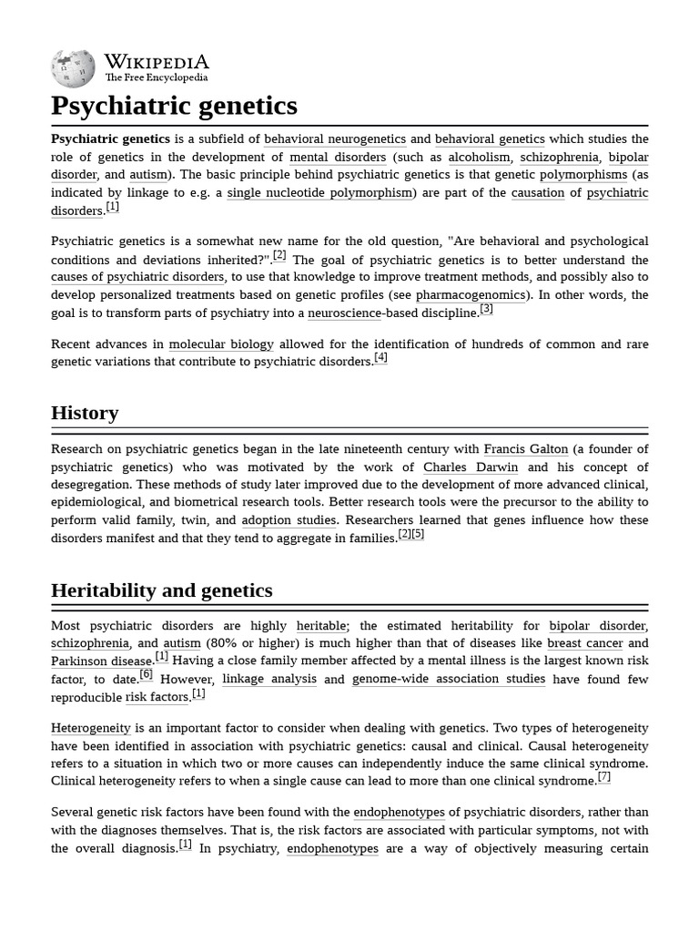 Psychiatric_genetics | PDF | Genetics | Mental Health