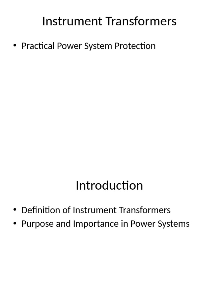 Instrument Transformers Presentation | PDF