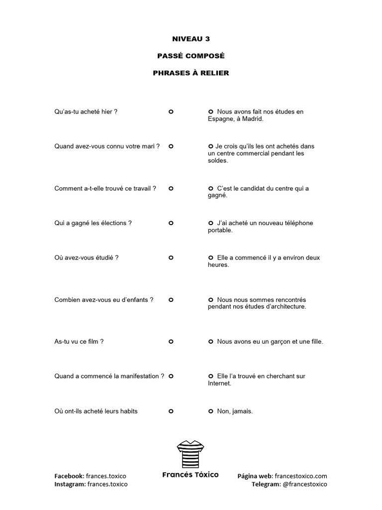 Questions et réponses en passé composé | PDF