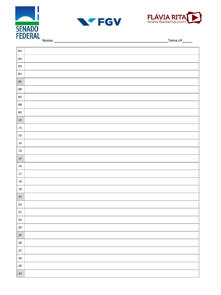 Folha de Redação FGV - Senado | PDF
