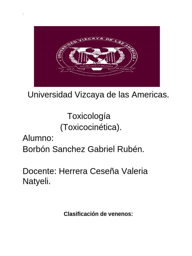 Clasificación de Venenos en Toxicología | PDF | Veneno | Cáncer