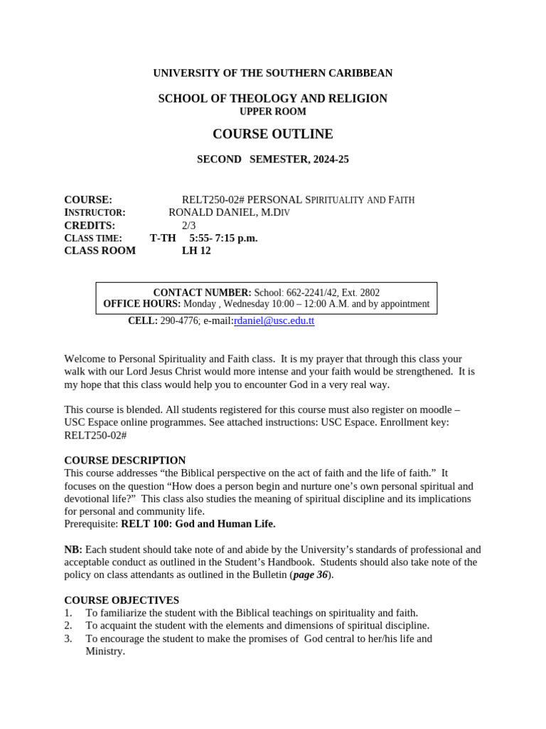 RELT250_02__Course_Outline | PDF | Spiritual Practice | Salvation