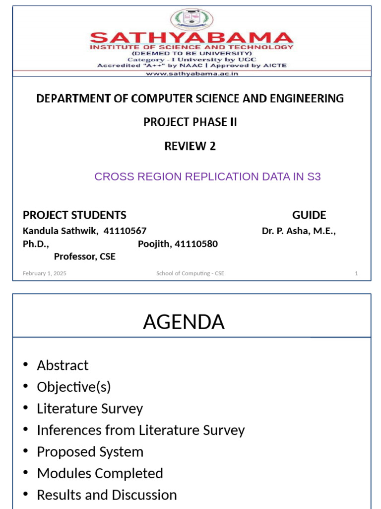 Sample PPT - Project Phase II - Review Ii - 27 To 30 Jan 2025 | PDF | Replication (Computing ...