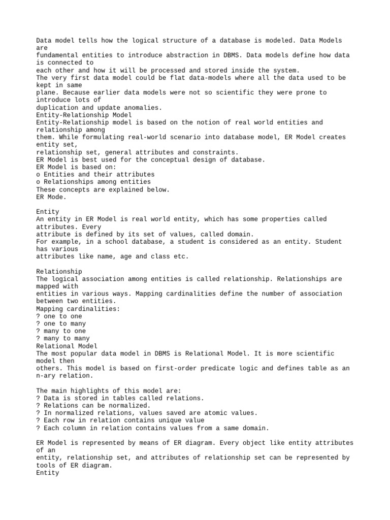 Data Model | PDF | Data Model | Conceptual Model Data Model | PDF | Data Model | Conceptual Model