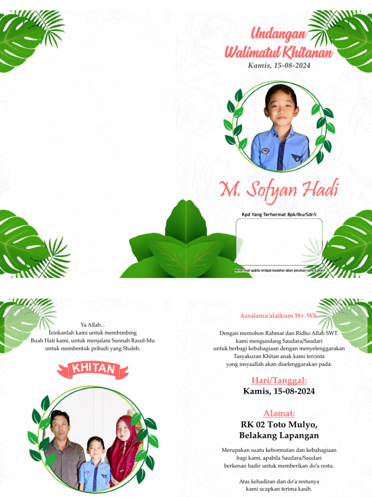 Undangan Khitan | PDF