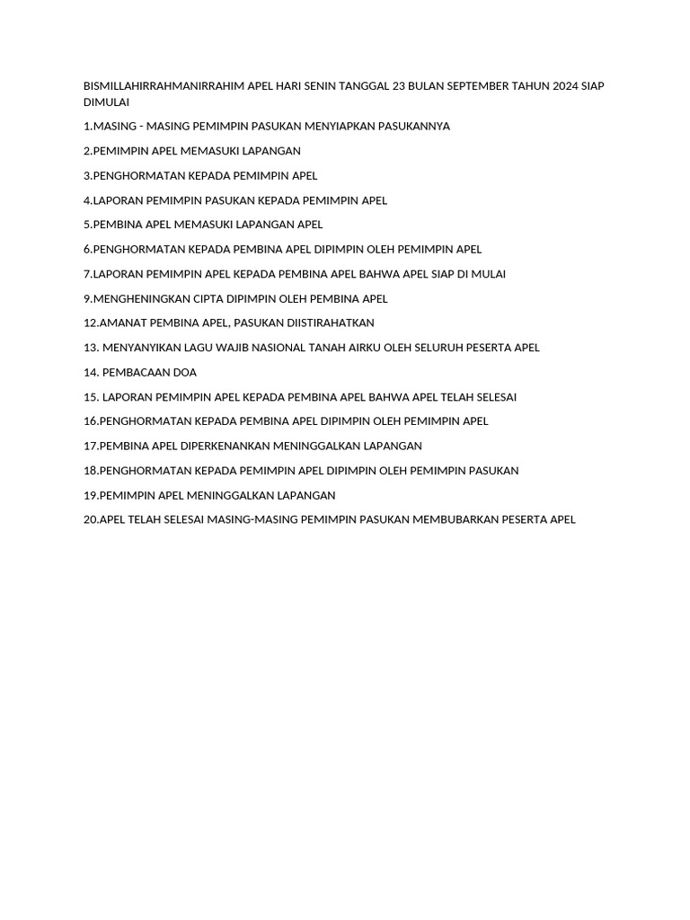 TEKS SUSUNAN APEL | PDF