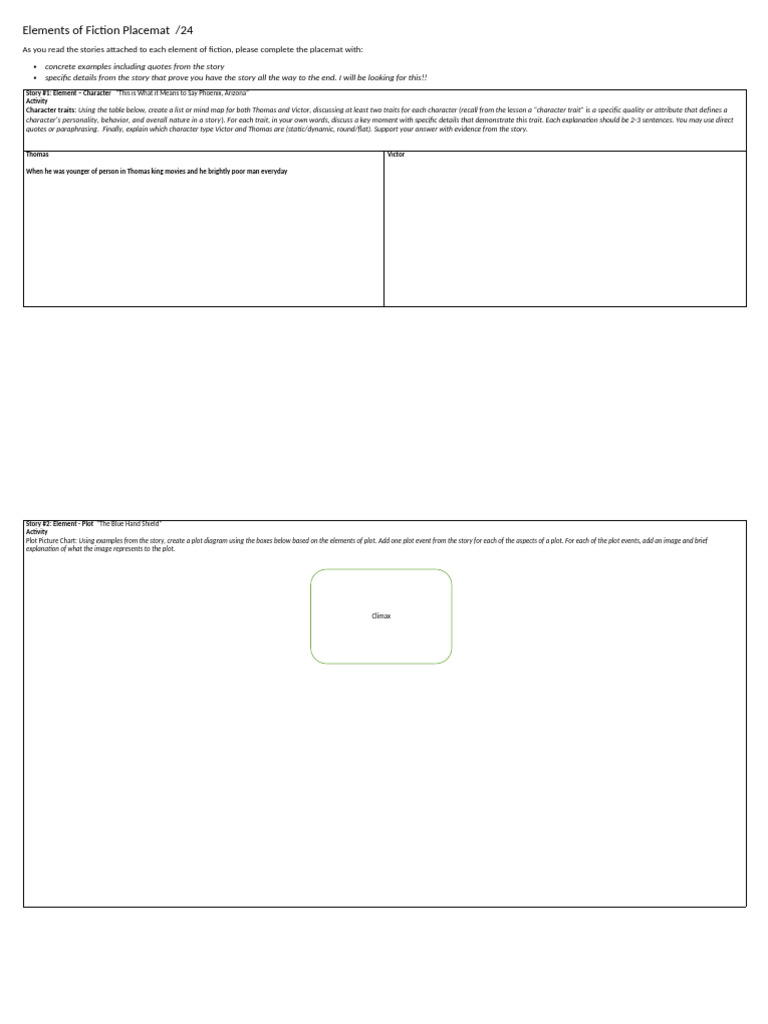 Elements of Fiction Analysis Guide | PDF