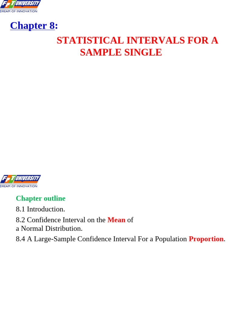 Chapter 8 - Statistical Intervals For A Sample Single | PDF | Normal ...