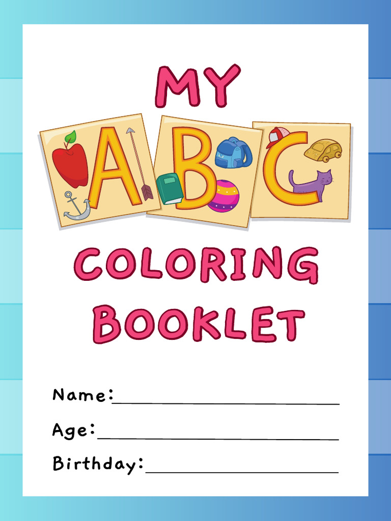 Pink Cute My ABC Coloring Booklet Worksheet | PDF