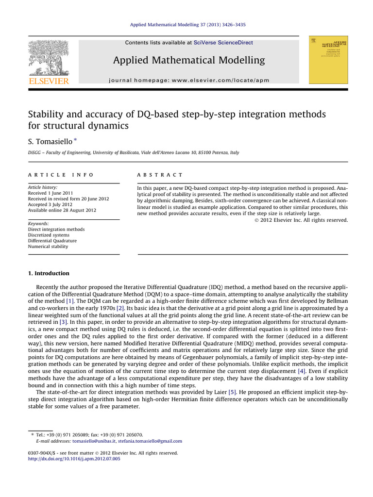 Stability and Accuracy of DQ Based Step by Step Integ - 2013 - Applied ...